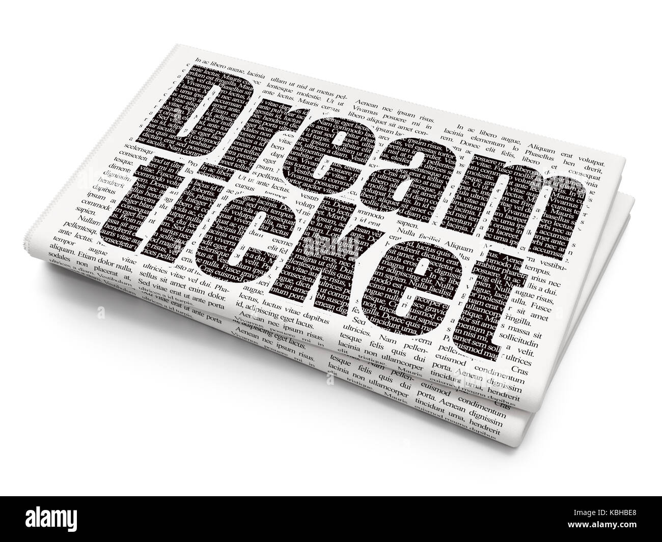 Business concept: Dream Ticket on Newspaper background Stock Photo - Alamy