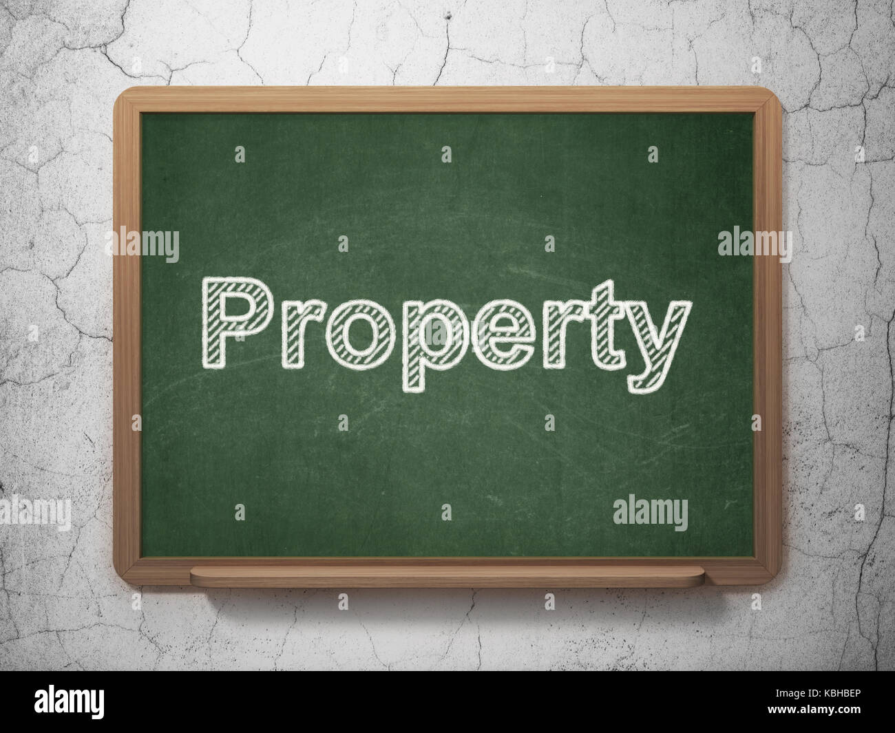 Finance concept: Property on chalkboard background Stock Photo - Alamy