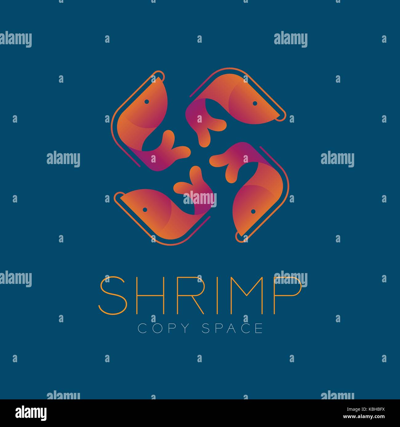 Four shrimp Stock Vector Images - Alamy