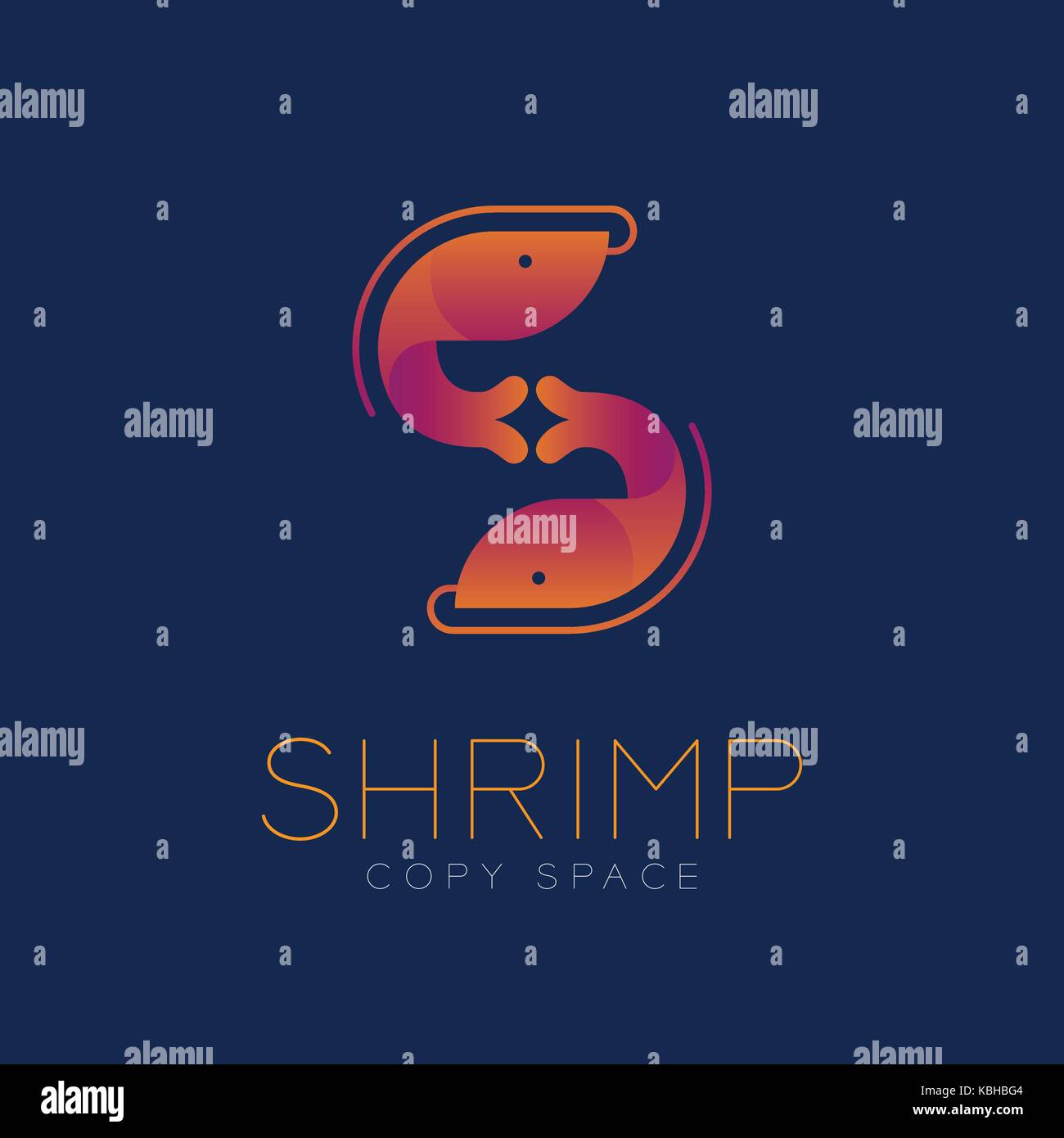 Two shrimp Stock Vector Images - Alamy