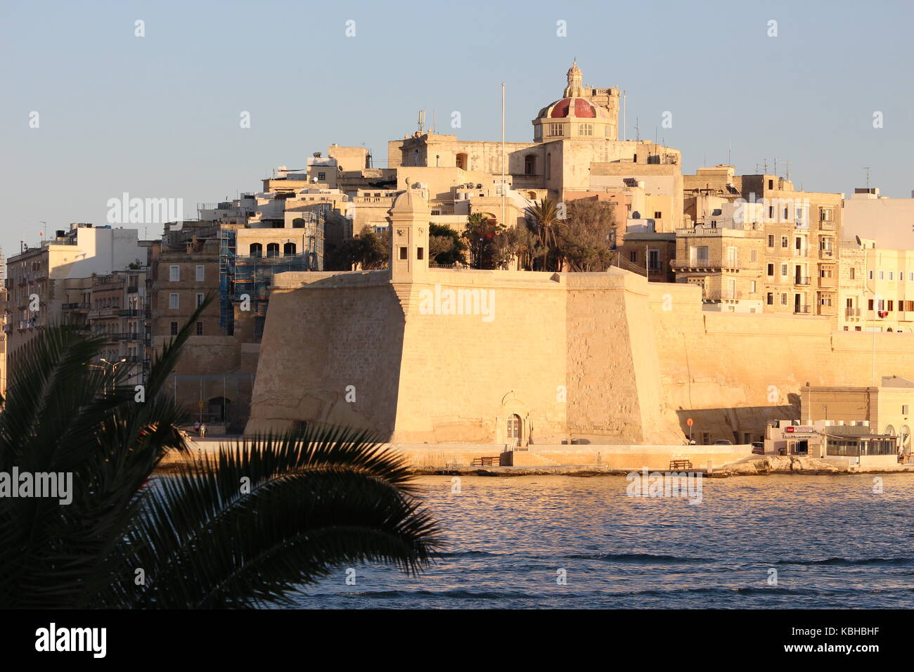 A cityscape view of La Guardiola and St Phillip's Church, Senglea ...