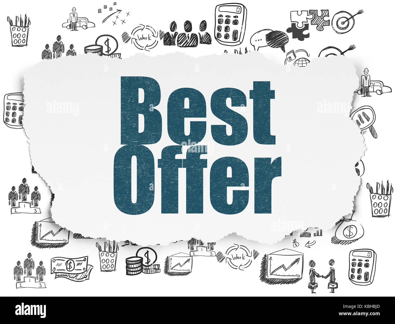 Business concept: Best Offer on Torn Paper background Stock Photo - Alamy