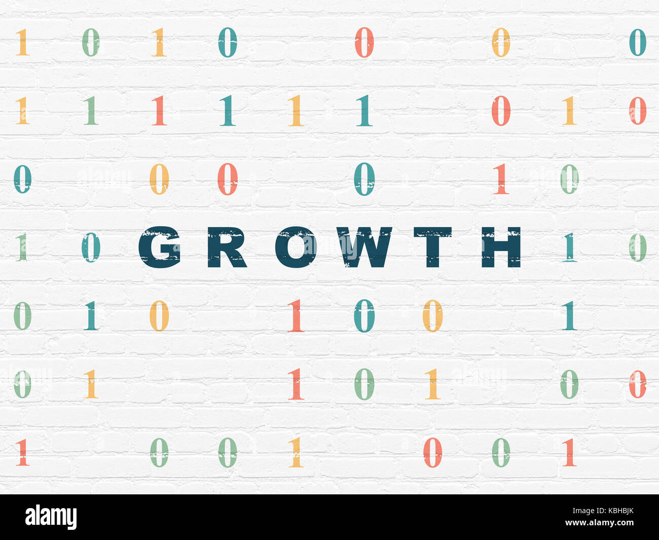 Finance concept: Growth on wall background Stock Photo - Alamy