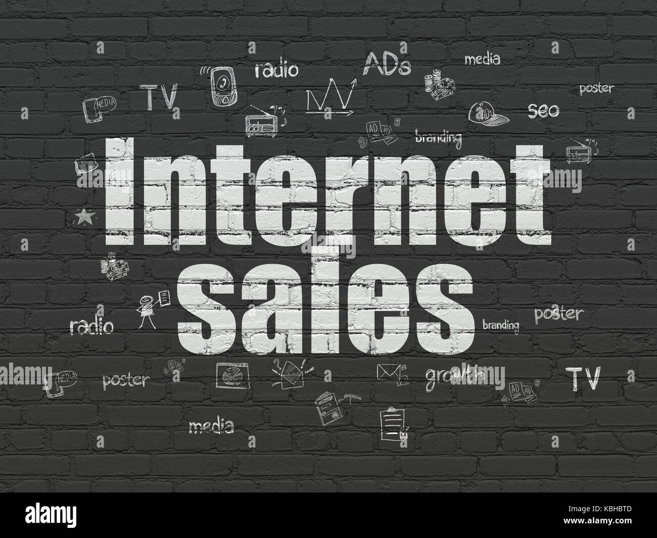 Marketing concept: Internet Sales on wall background Stock Photo - Alamy