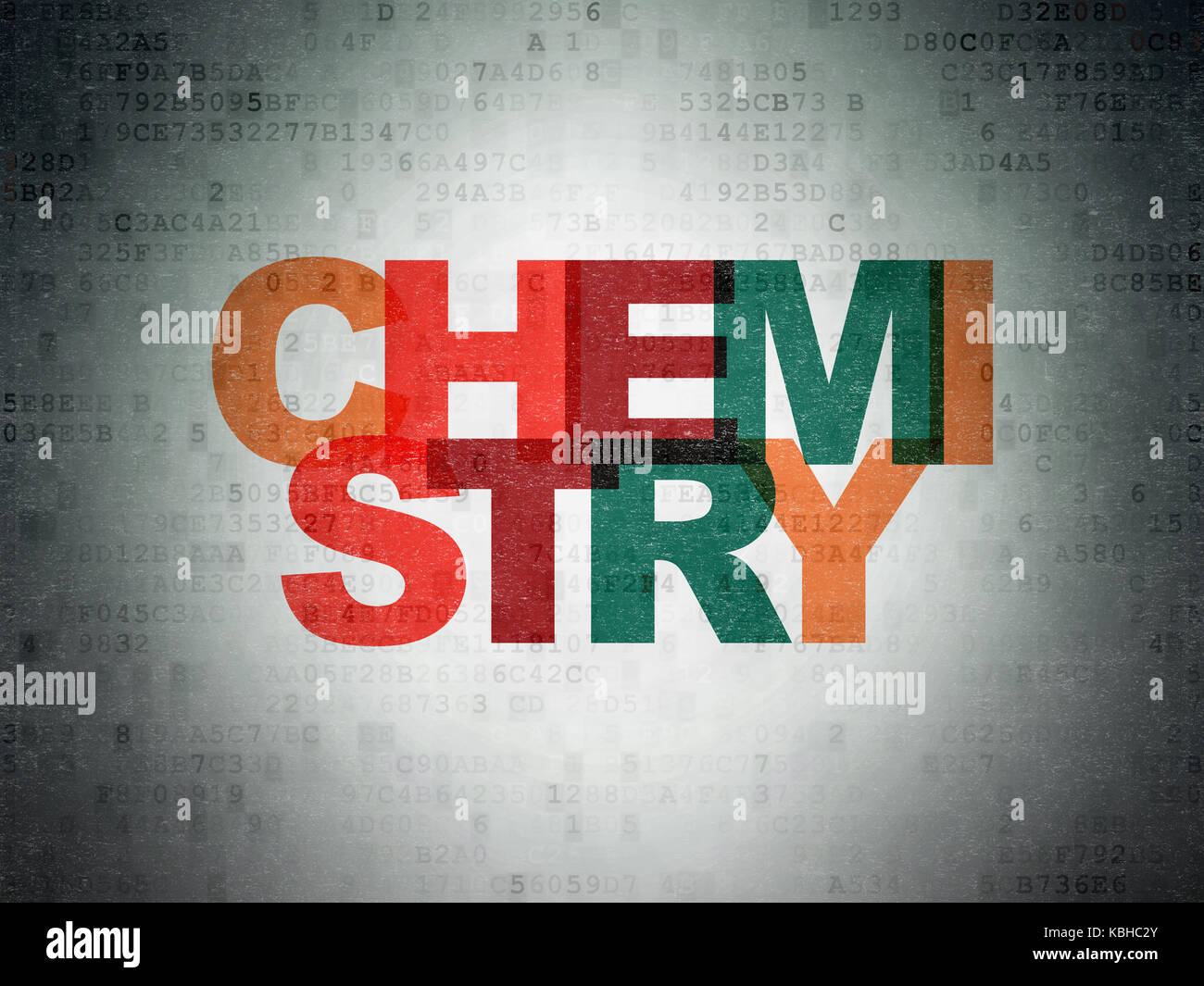 Learning concept: Chemistry on Digital Data Paper background Stock ...