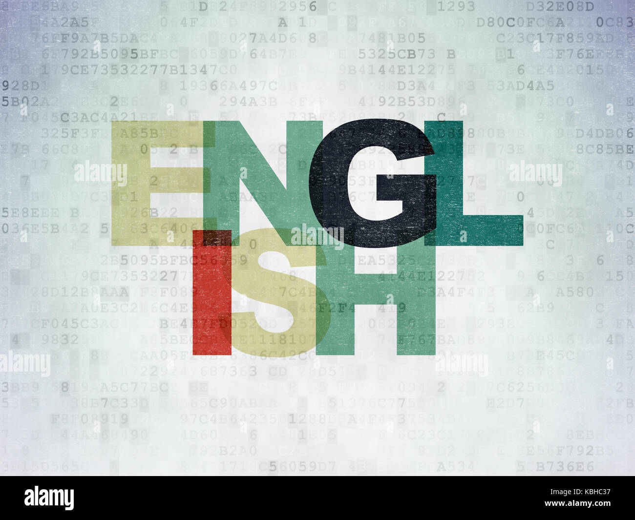 Learning concept: English on Digital Data Paper background Stock Photo ...