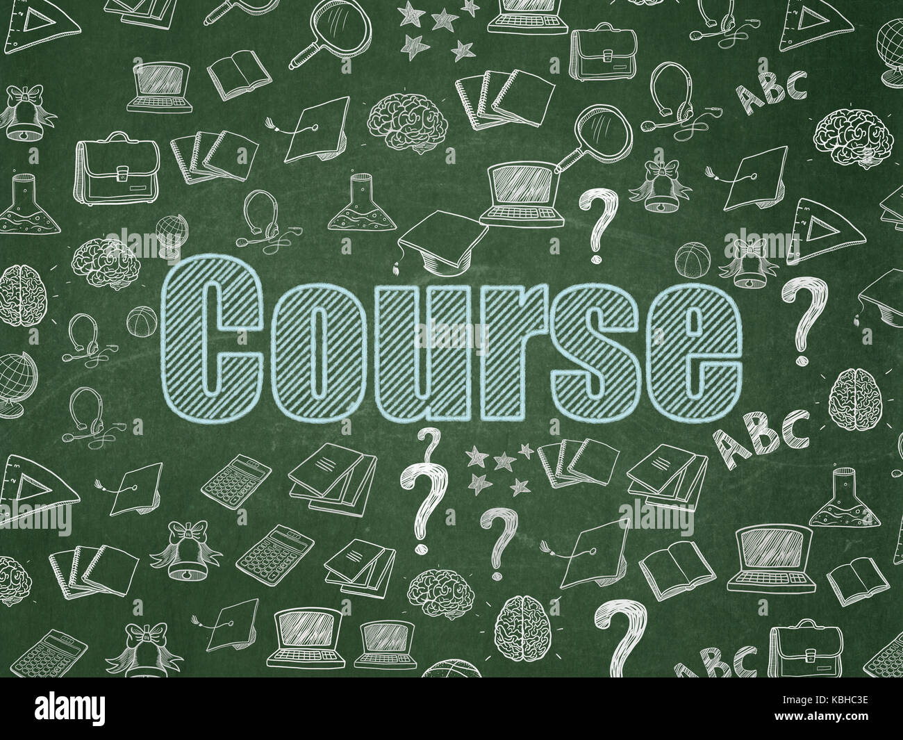 Studying concept: Course on School board background Stock Photo - Alamy