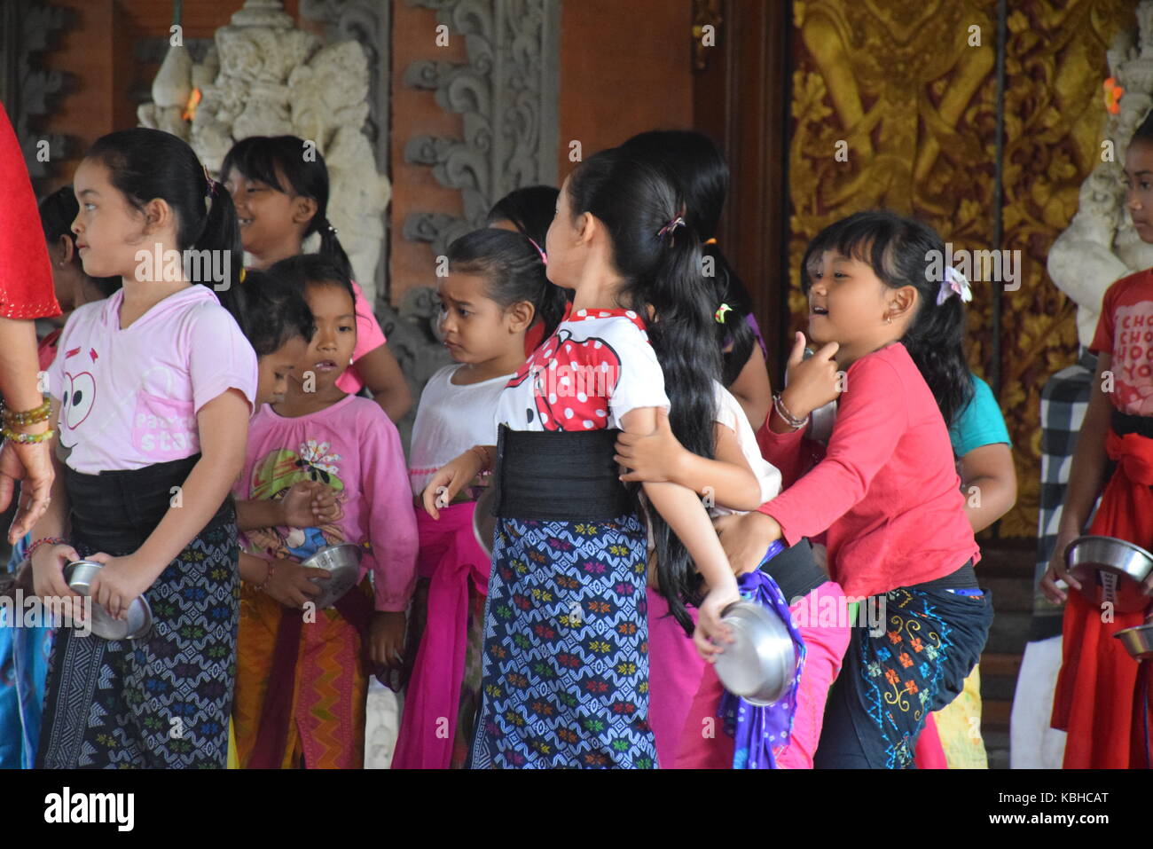 Kids learn the typical balinese dance in Ubud, Bali - Indonesia Stock ...