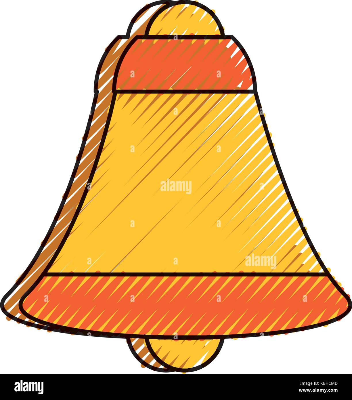 uncolored bell over white background vector illustration Stock Vector ...