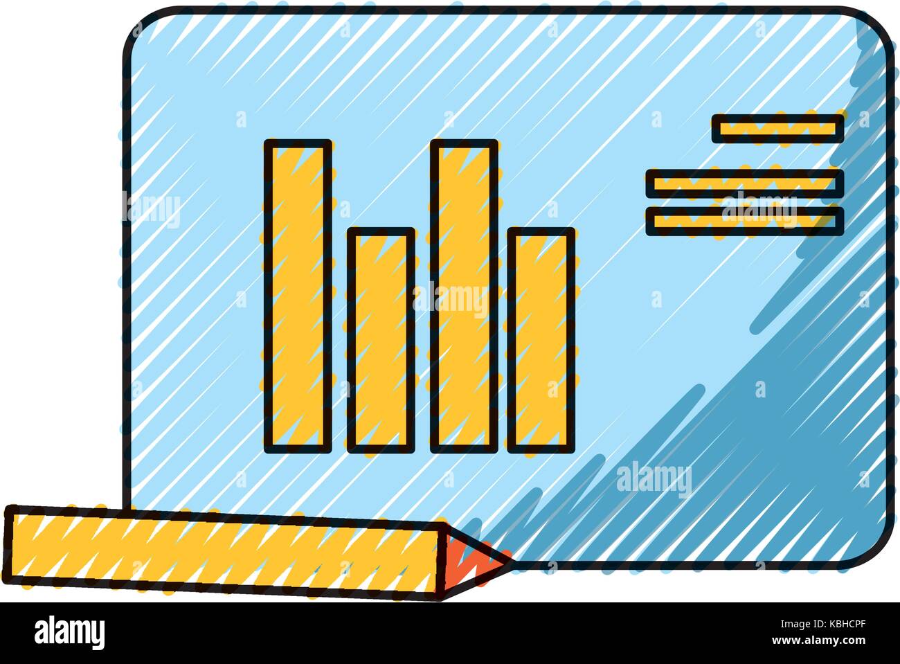 colored statistic graphic doodle over white background vector ...