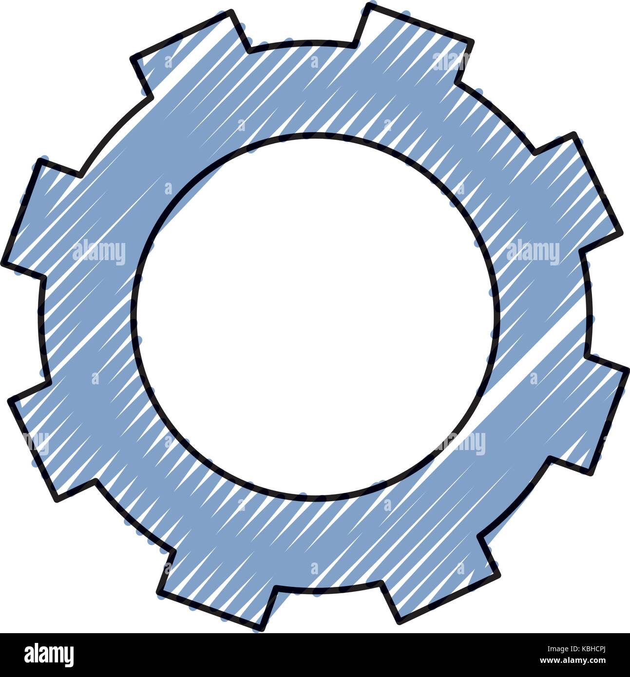 colored gear doodle over white background vector ilustration Stock ...