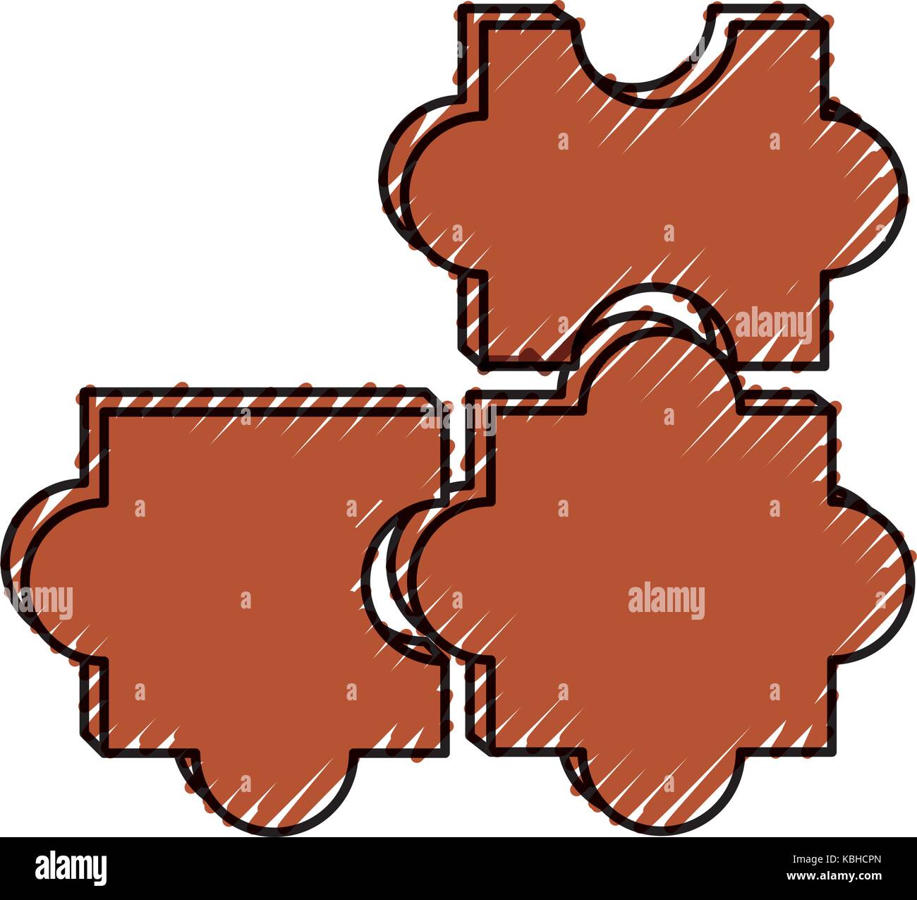 colored puzzle doodle over white background vector illustration Stock ...