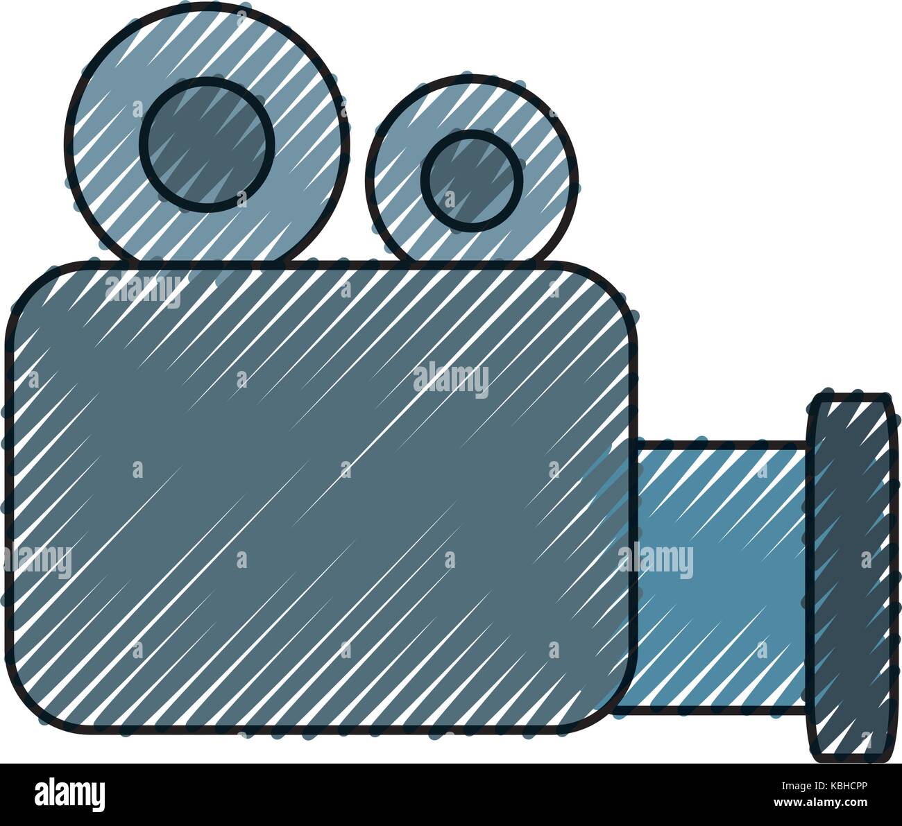 colored videocamera doodle over white background vector illustration ...