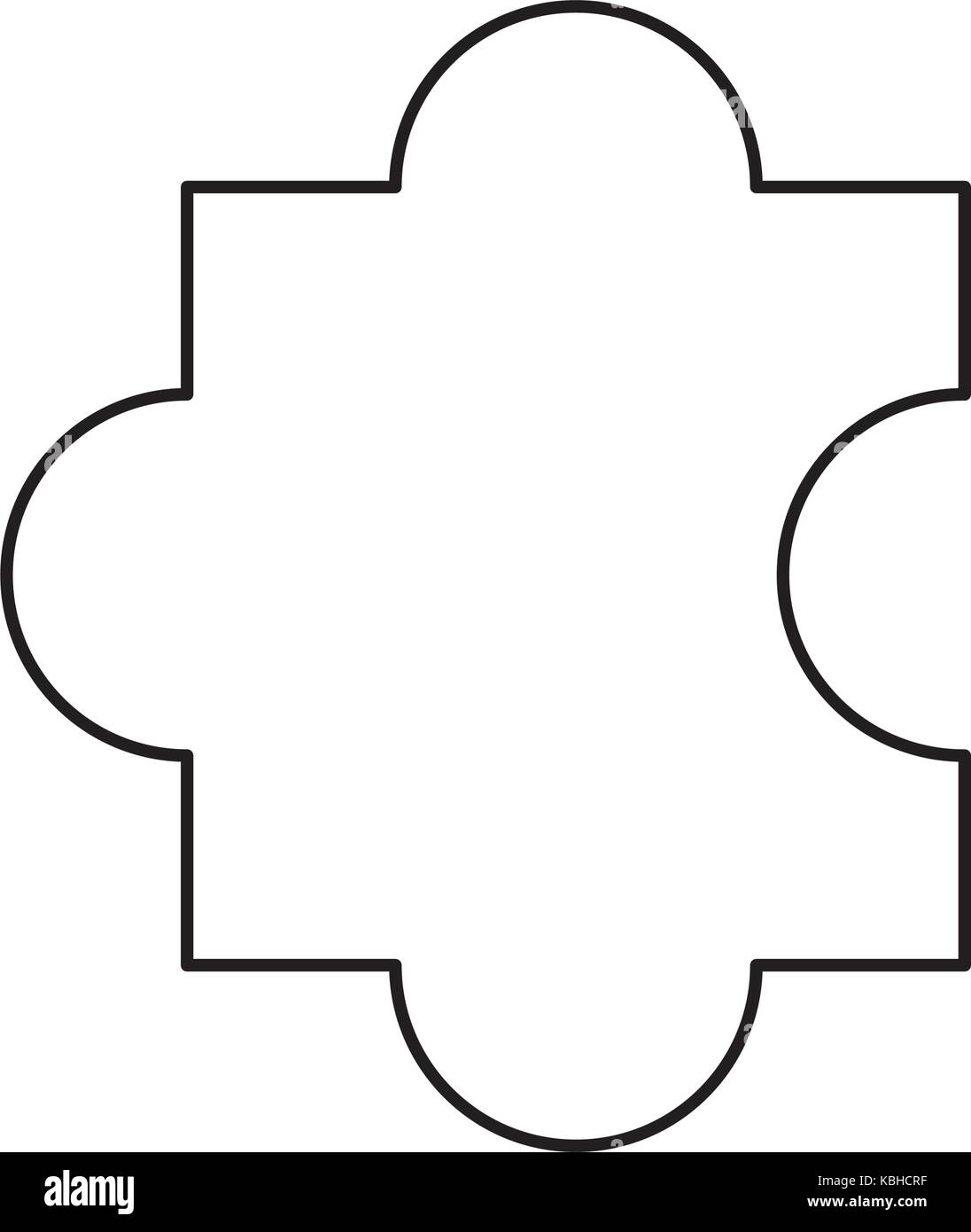 uncolored puzzle piece over white background vector illustration Stock ...