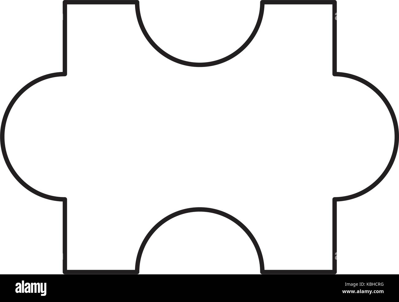 uncolored puzzle piece over white background vector illustration Stock ...