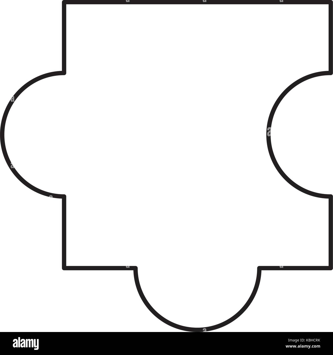 uncolored puzzle piece over white background vector illustration Stock ...