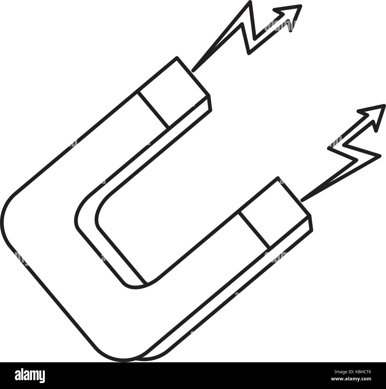 uncolored magnet over white background vector illustration Stock Vector ...