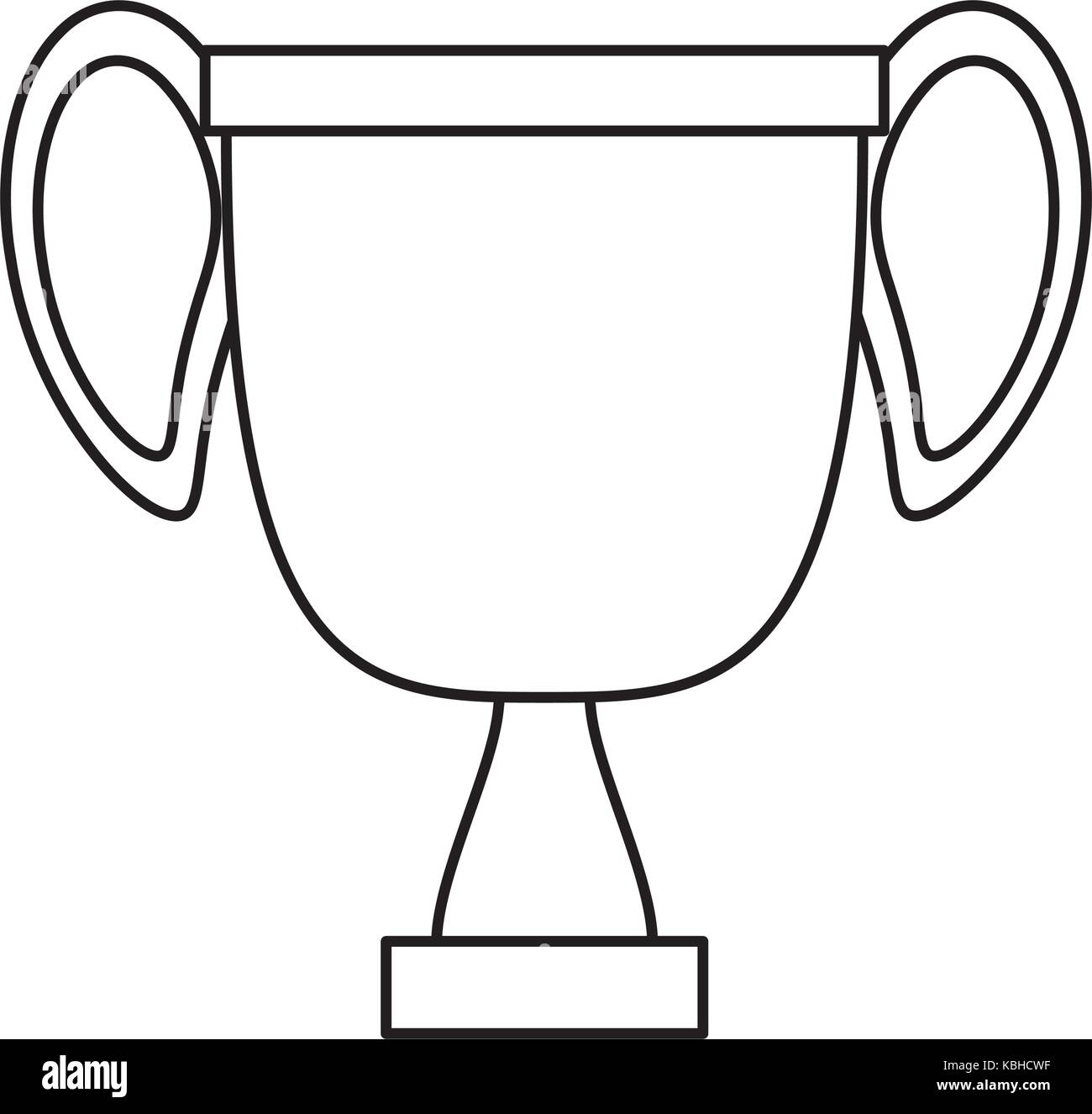 uncolored trophy over white background vector illustration Stock Vector ...