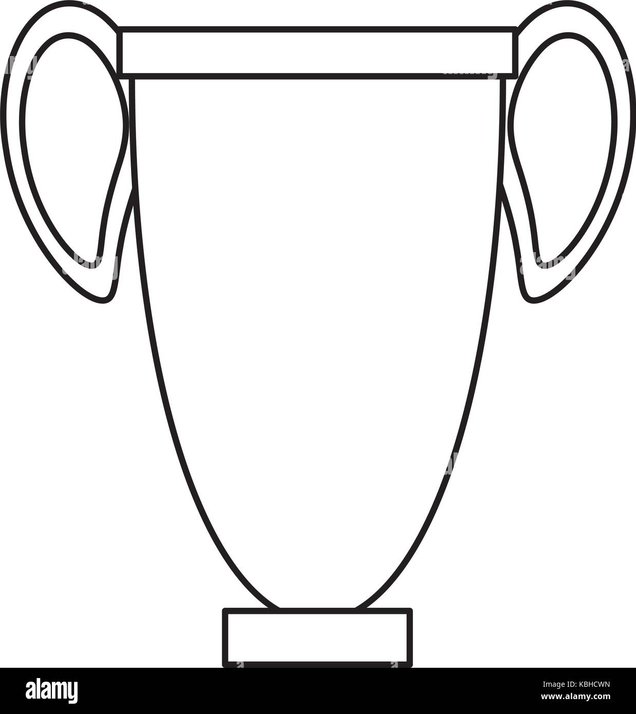 uncolored trophy over white background vector illustration Stock Vector ...