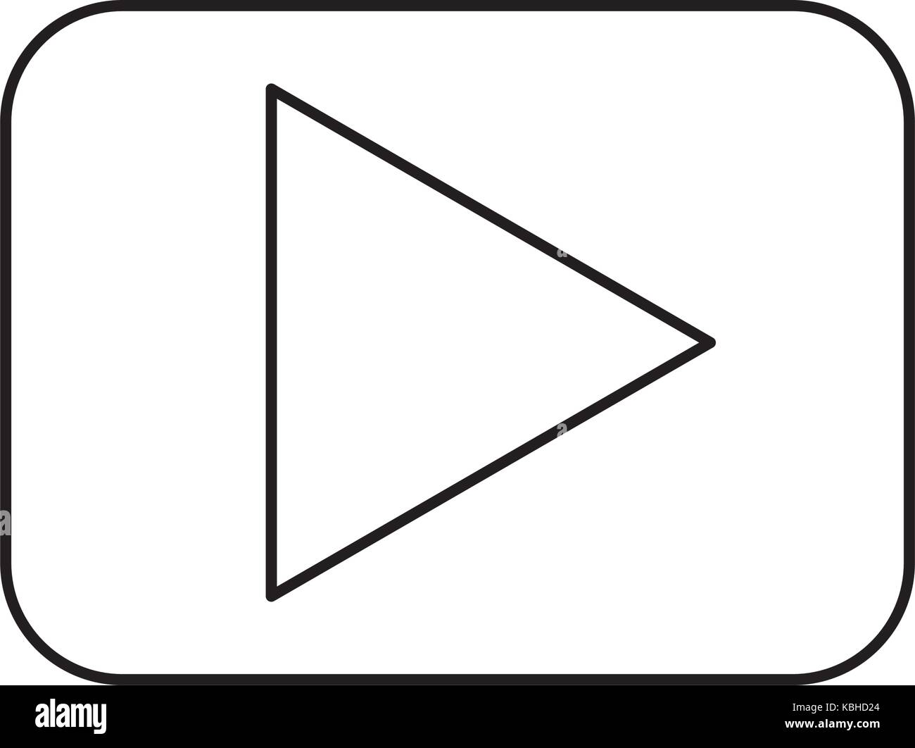 uncolored play button over white background vector illustration Stock ...