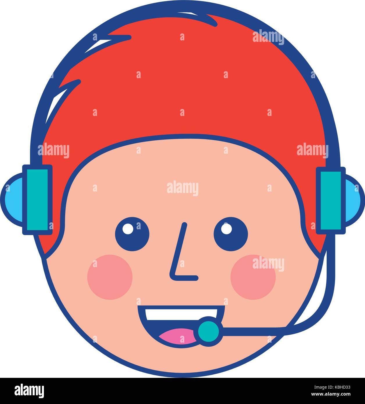 happy young boy avatar wearing headset Stock Vector Image & Art - Alamy