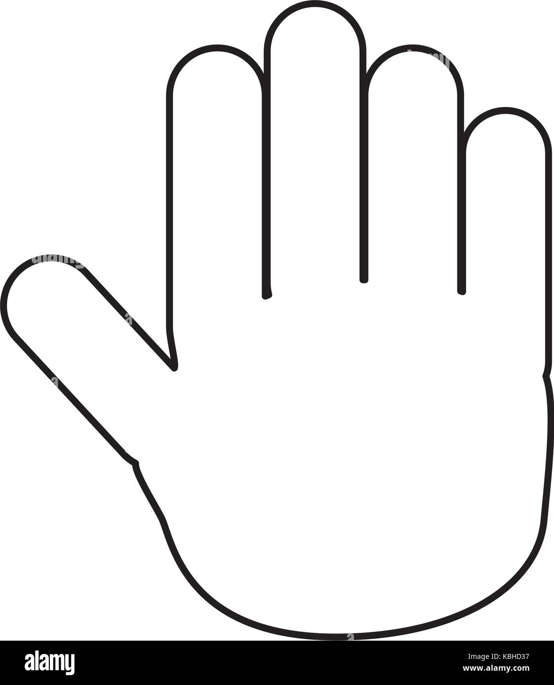 uncolored hand over white background vector illustration Stock Vector ...