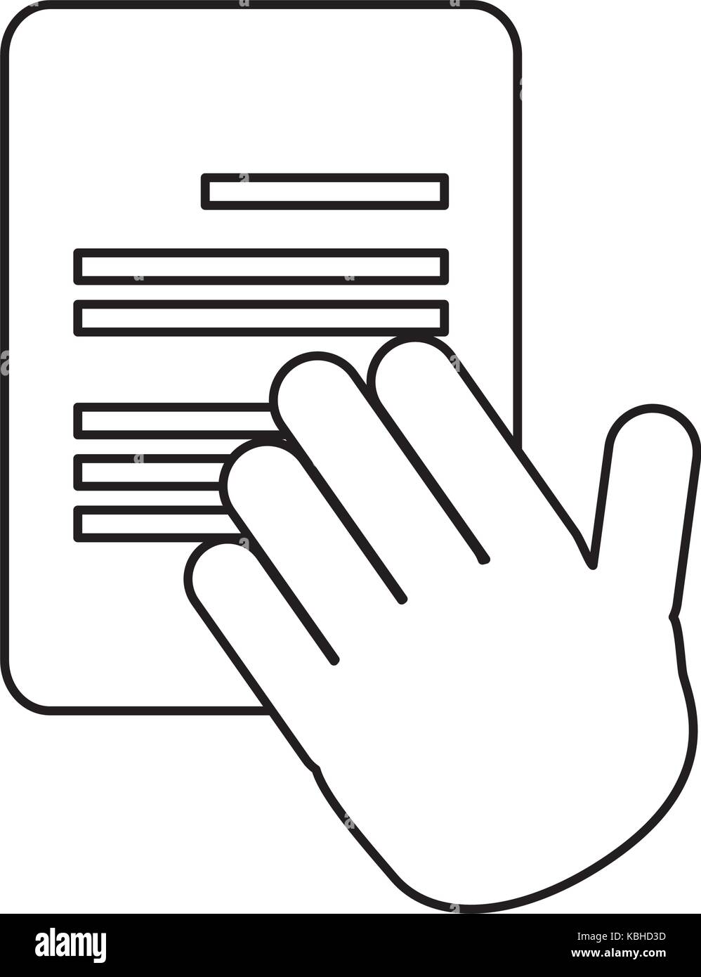 uncolored hand with statistic graphic over white background vector ...