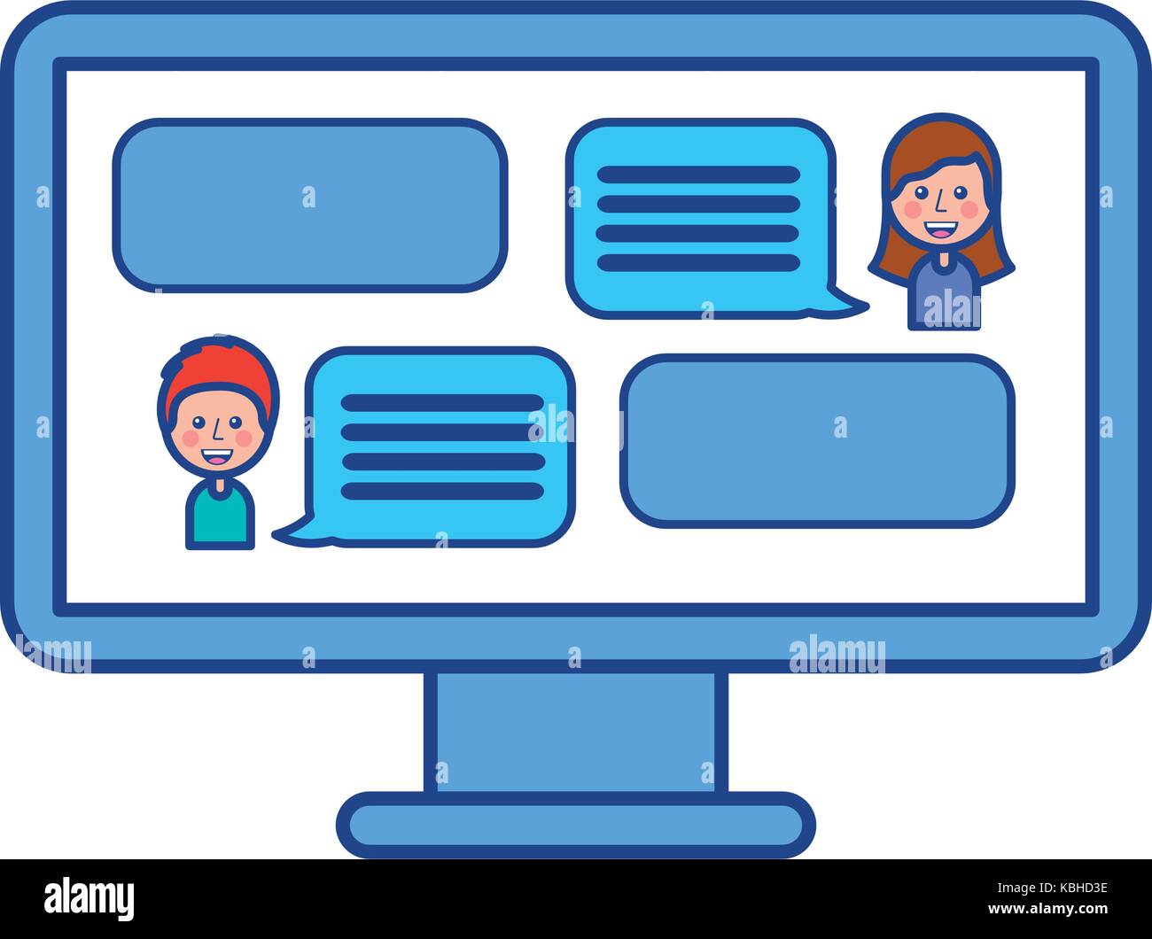 people chatting online conversation with texting message Stock Vector ...