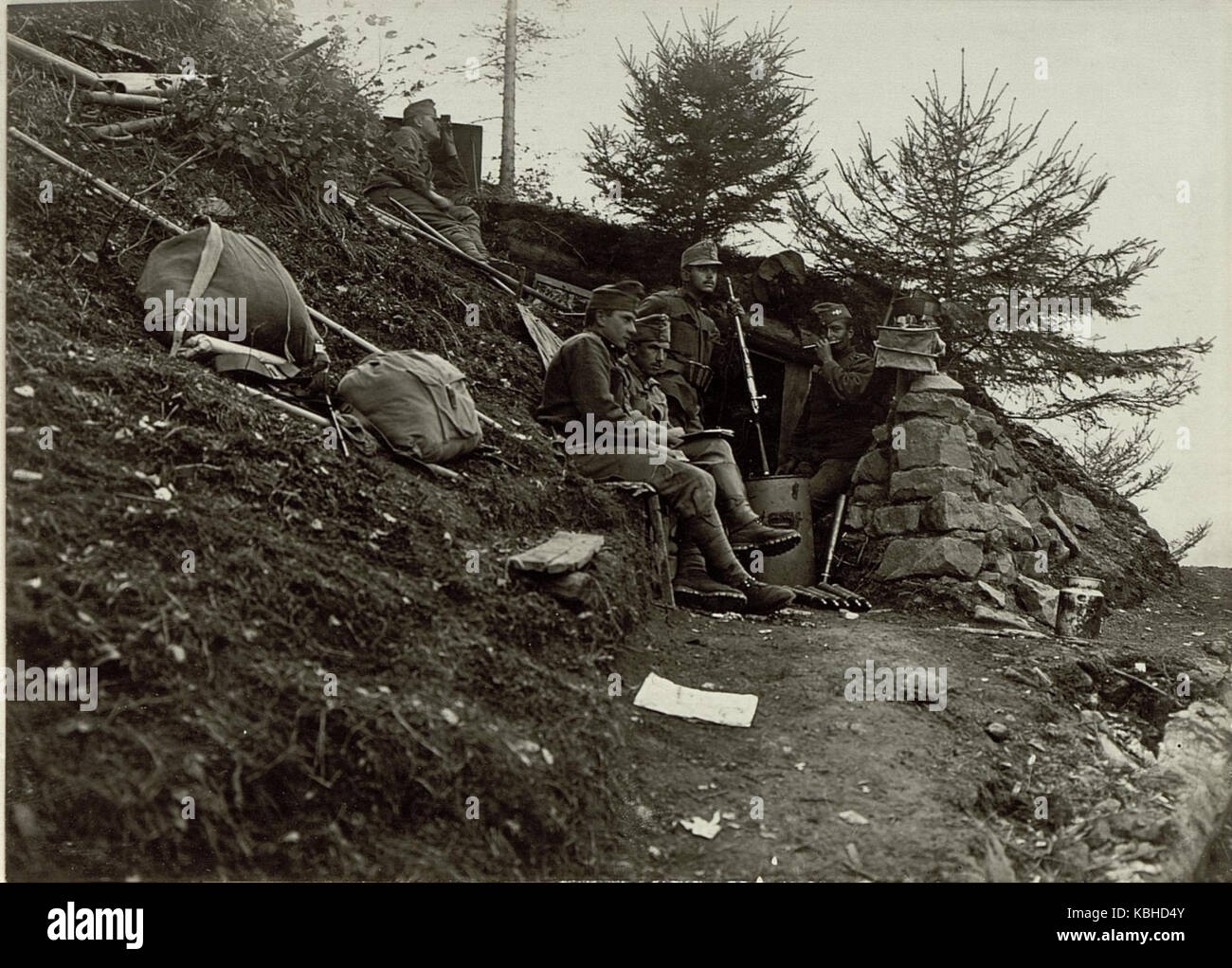 This image depicts an observation post and shelter for soldiers at ...