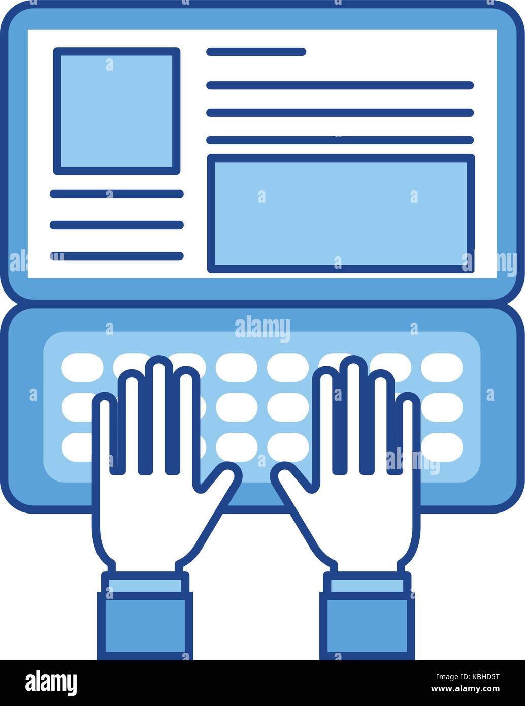 hand typing laptop working website page Stock Vector Image & Art - Alamy