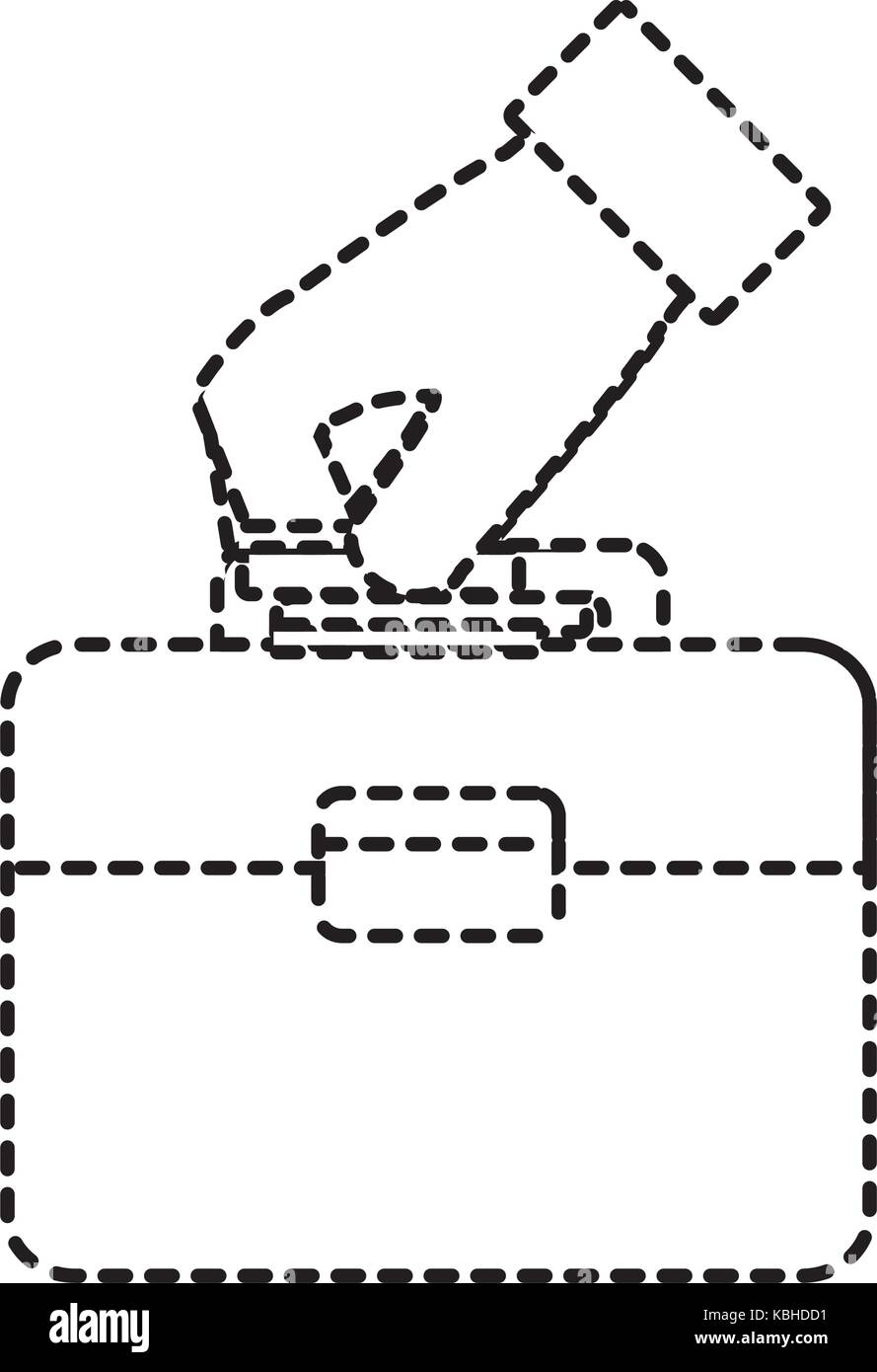 hand holding a briefcase icon over white background vector illustration ...