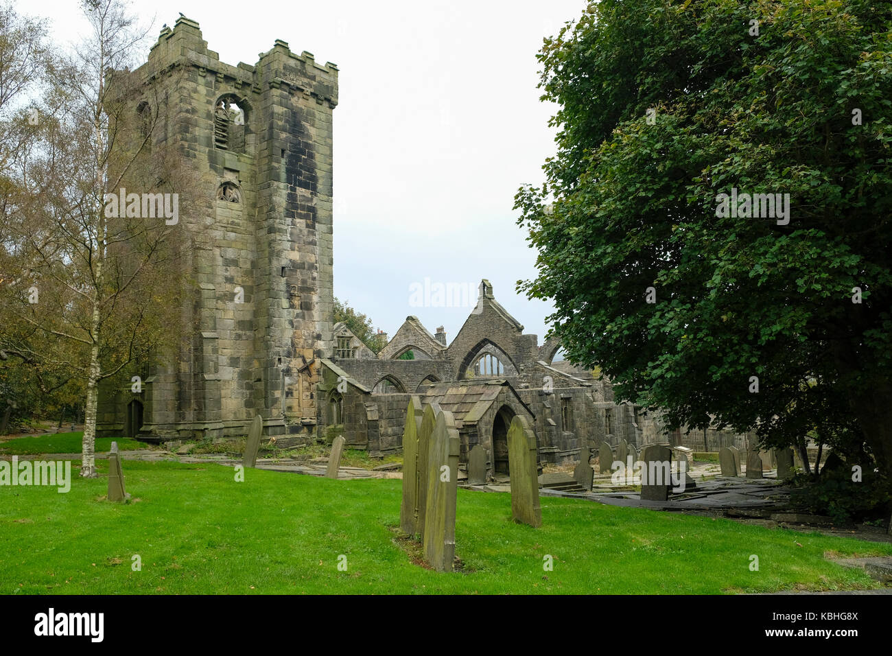 The Ruins of Heptonstall Church, Heptonstall village Calderdale, West ...
