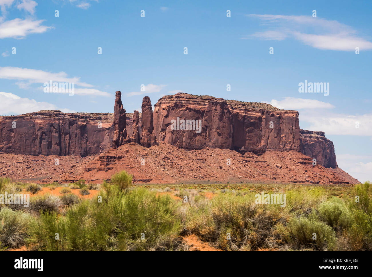 Three Sisters, Monument Valley - Arizona, AZ, USA Stock Photo - Alamy