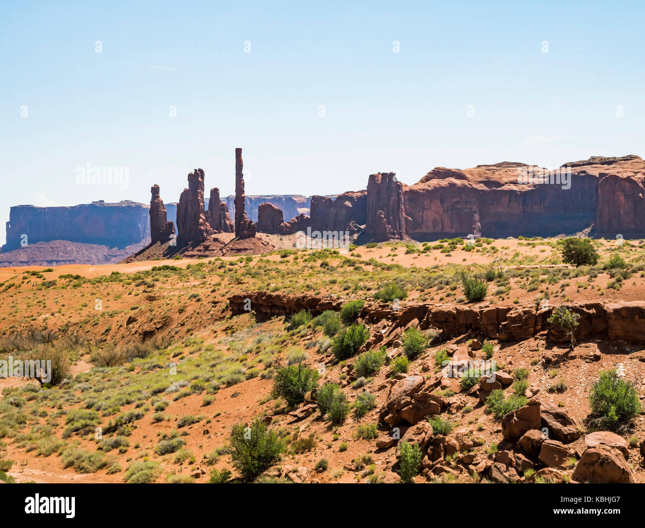 Three Sisters, Monument Valley - Arizona, AZ, USA Stock Photo - Alamy