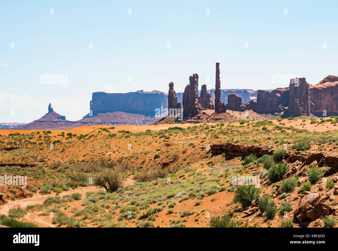 Three Sisters, Monument Valley - Arizona, AZ, USA Stock Photo - Alamy