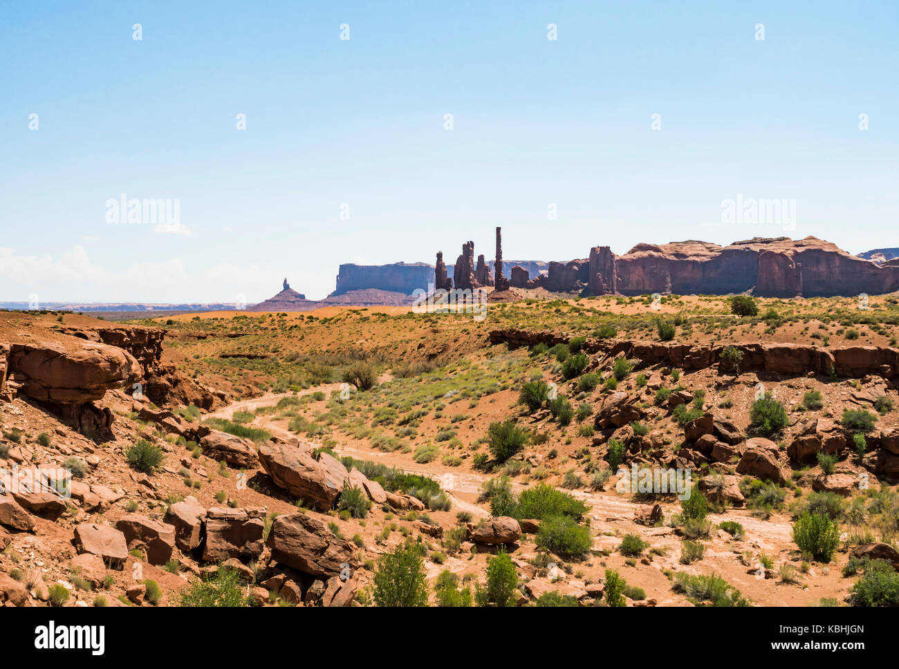 Three Sisters, Monument Valley - Arizona, AZ, USA Stock Photo - Alamy