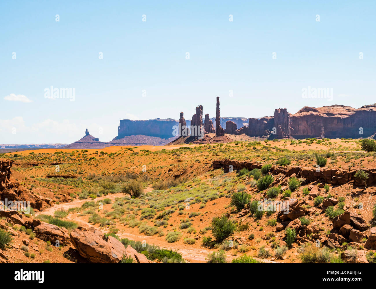 Three Sisters, Monument Valley - Arizona, AZ, USA Stock Photo - Alamy