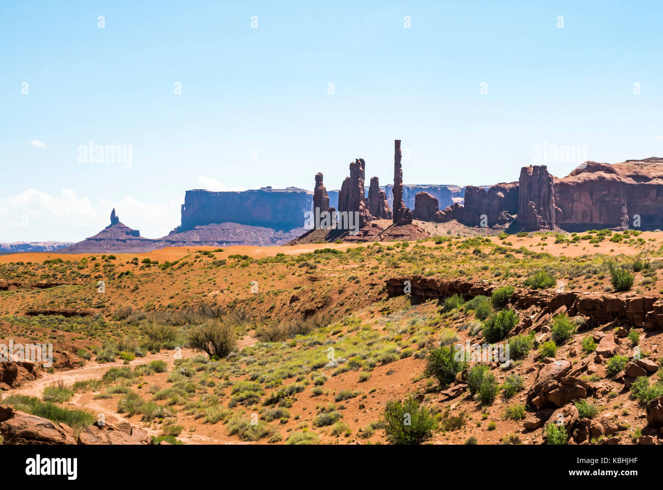 Three Sisters, Monument Valley - Arizona, AZ, USA Stock Photo - Alamy