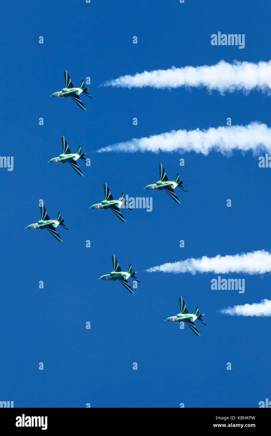Saudi Air Force British Aerospace Hawk 65A, the Saudi Hawks, display ...
