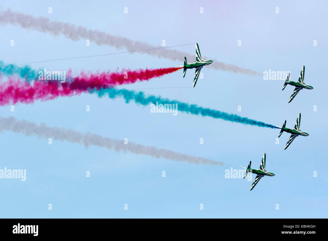 Saudi Air Force British Aerospace Hawk 65A, the Saudi Hawks, display ...