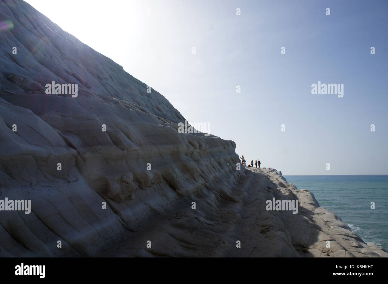 People on Turkish Stairways (Stair of the Turks, Scala dei Turchi) in ...