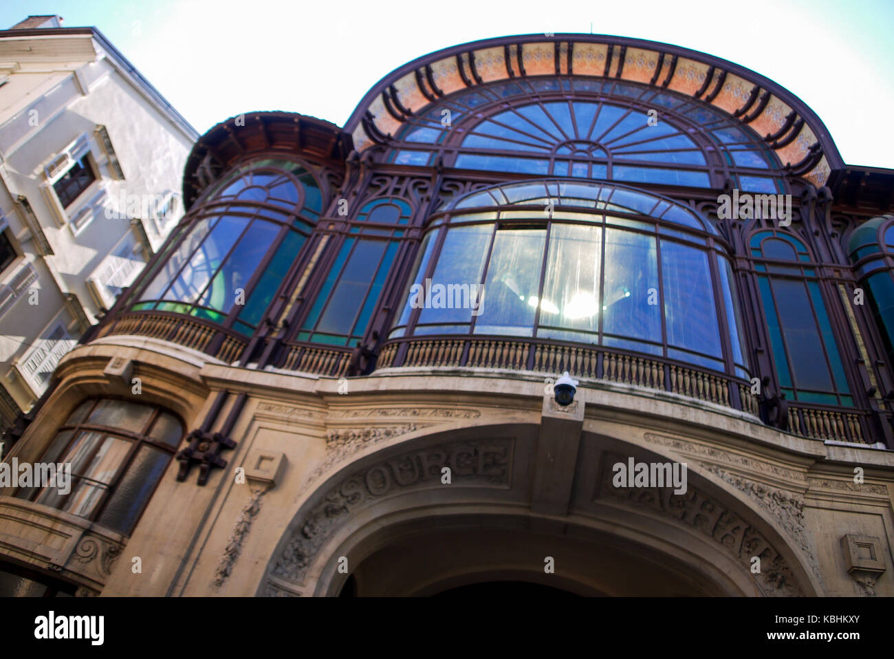 General view of the original Cachat spring building, Evian-les-Bains ...