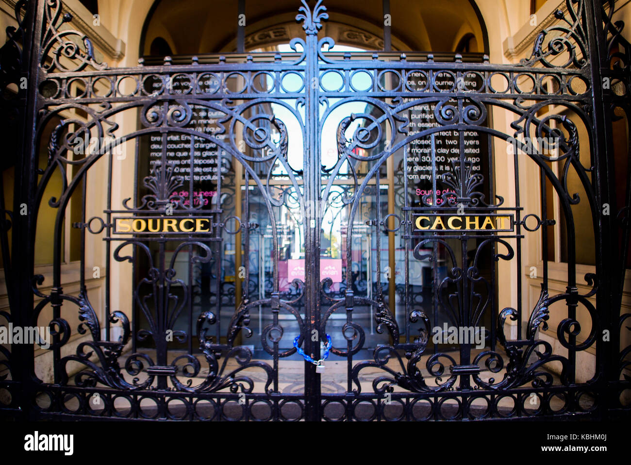General view of the original Cachat spring building, Evian-les-Bains ...