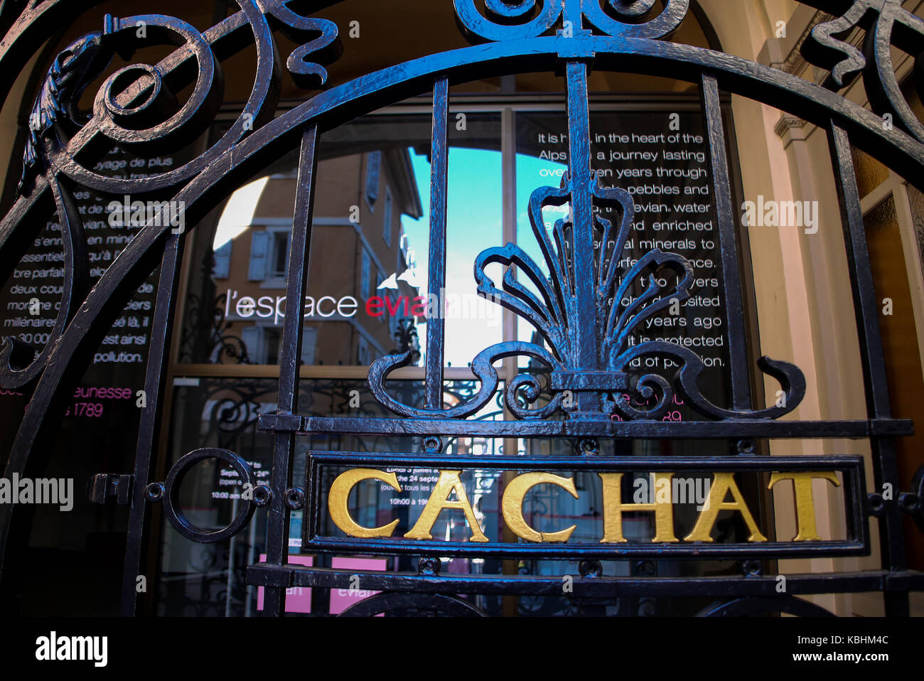 General view of the original Cachat spring building, Evian-les-Bains ...