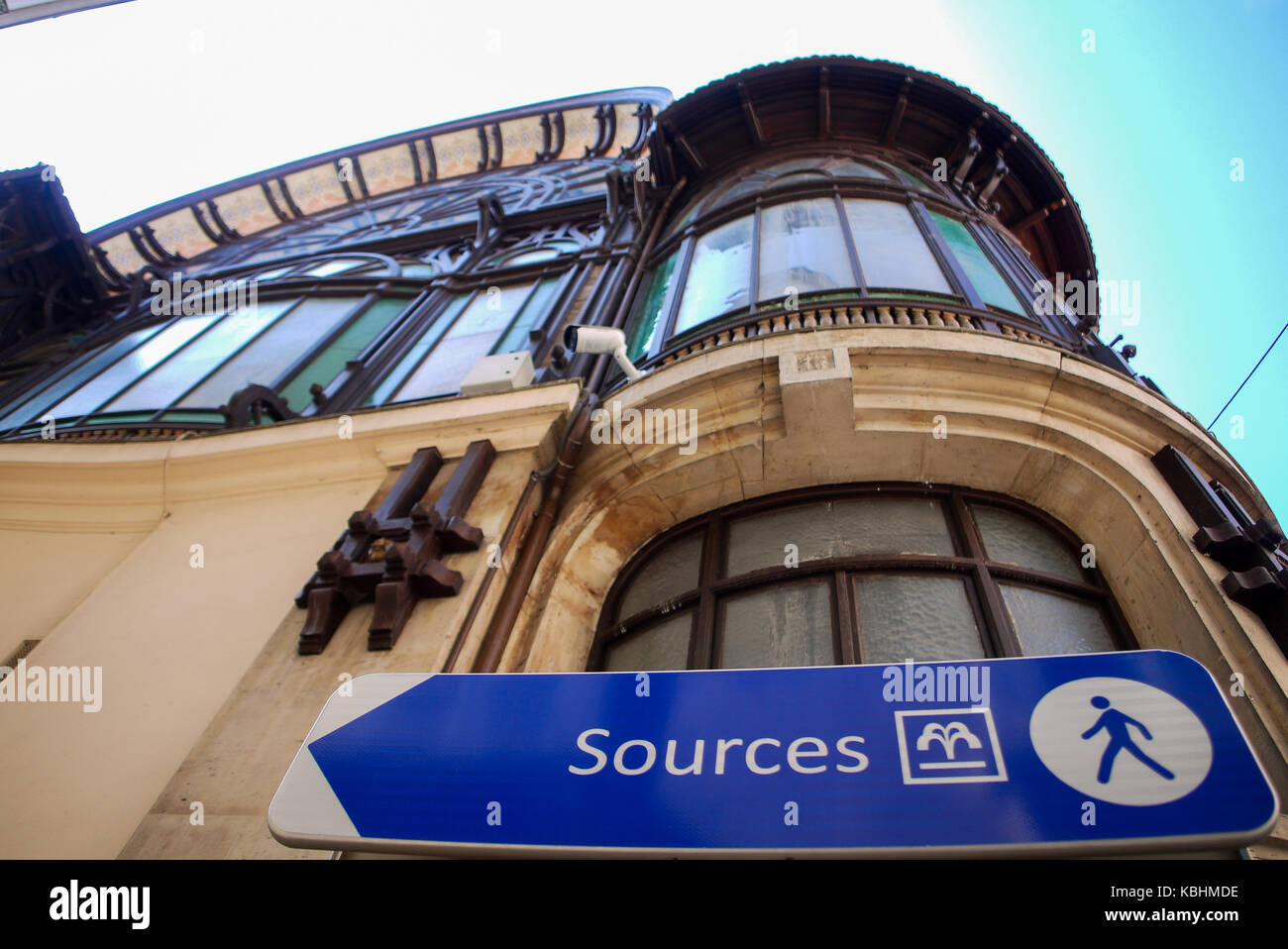 General view of the original Cachat spring building, Evian-les-Bains ...