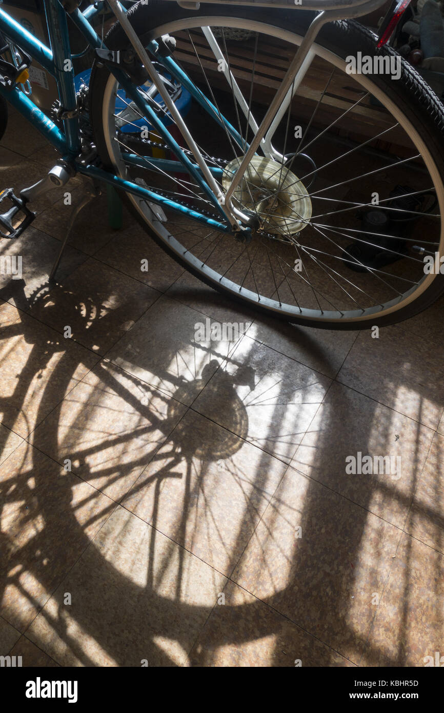 Bicycle wheel nd shadows Stock Photo - Alamy