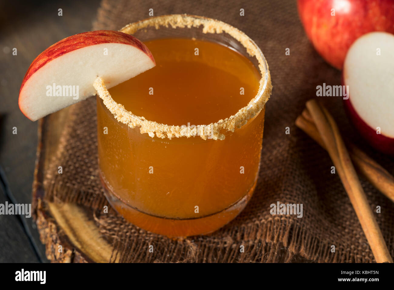 Homemade Rustic Apple Cider Pie Cocktail with Cinnamon Stock Photo - Alamy