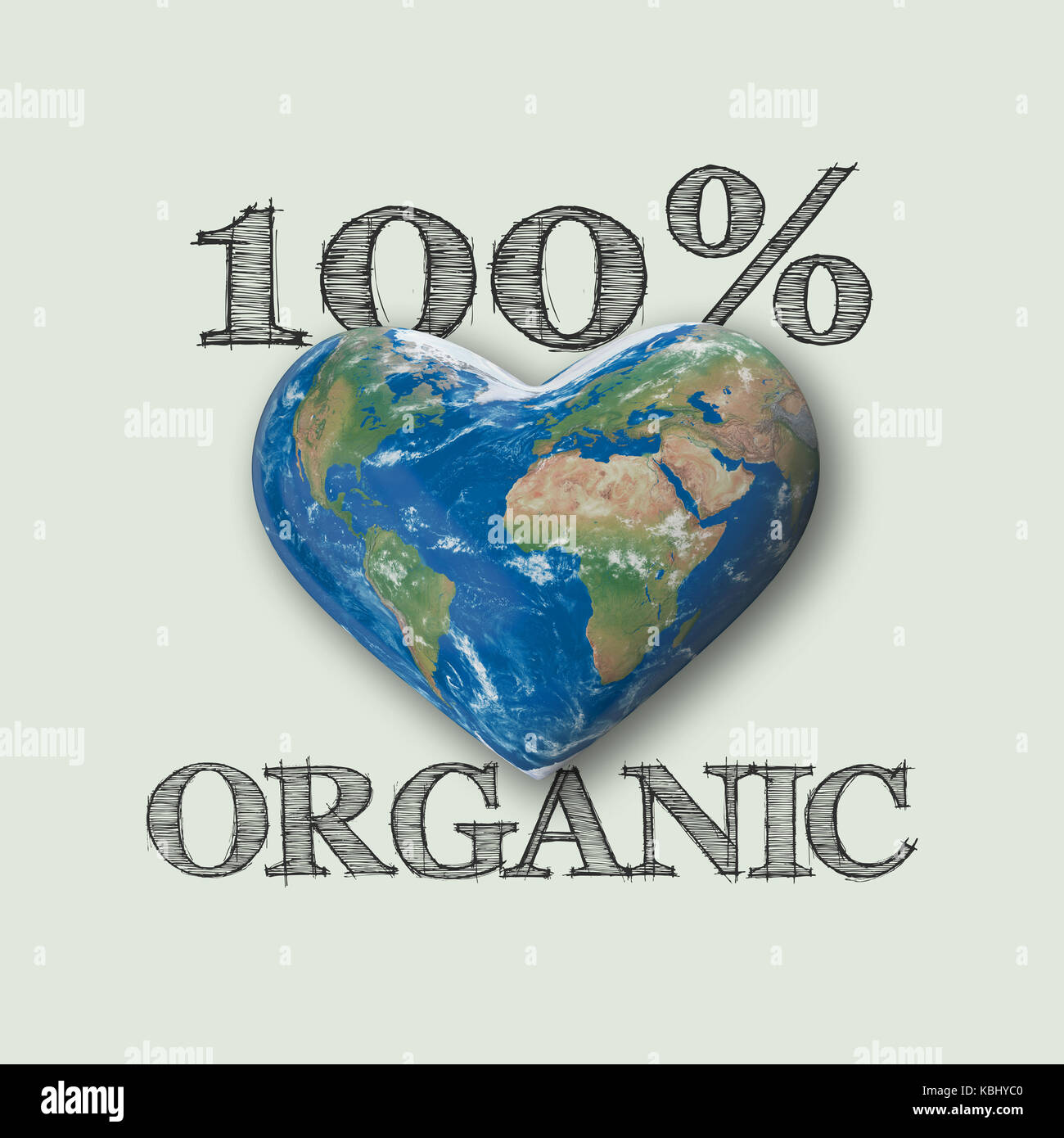 Organic world heart message, 3D Rendering Stock Photo - Alamy
