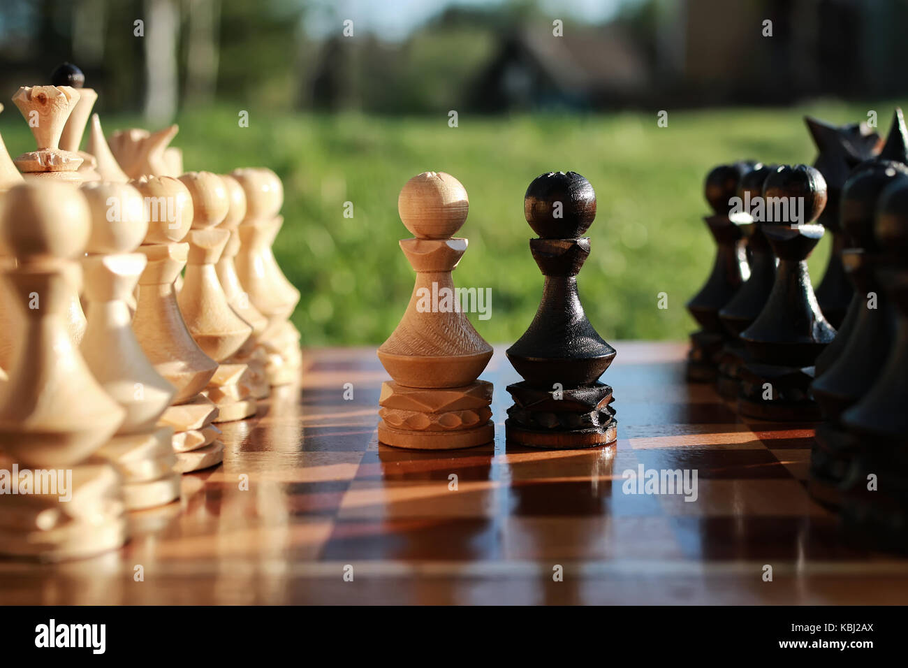 chess on board one Stock Photo - Alamy