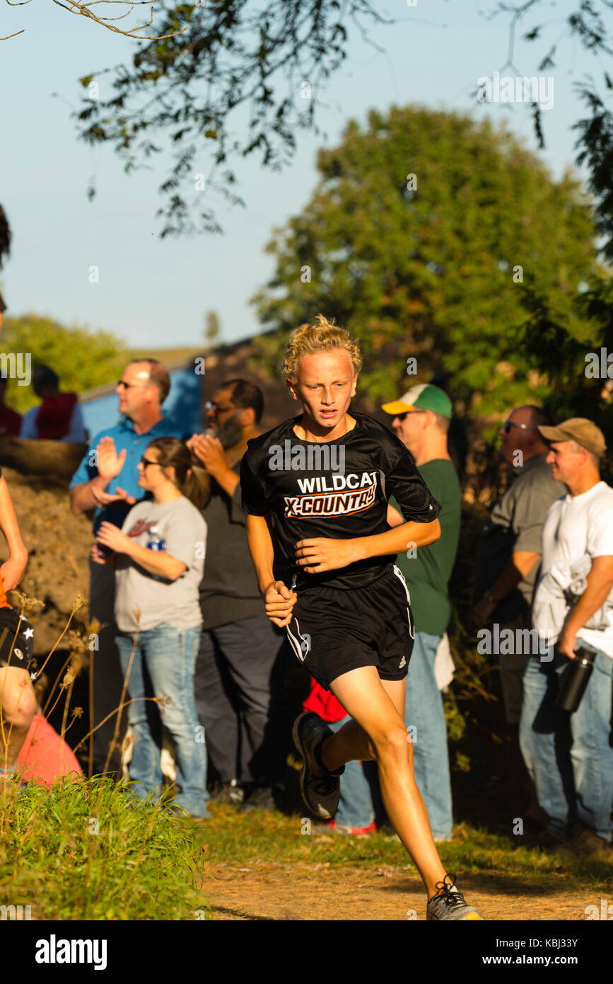 Boys participate in a cross country (running) meet at Verona Area High ...